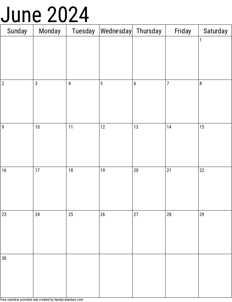 Calendar June 2024 Free Printable Calendar 2024 All Holidays