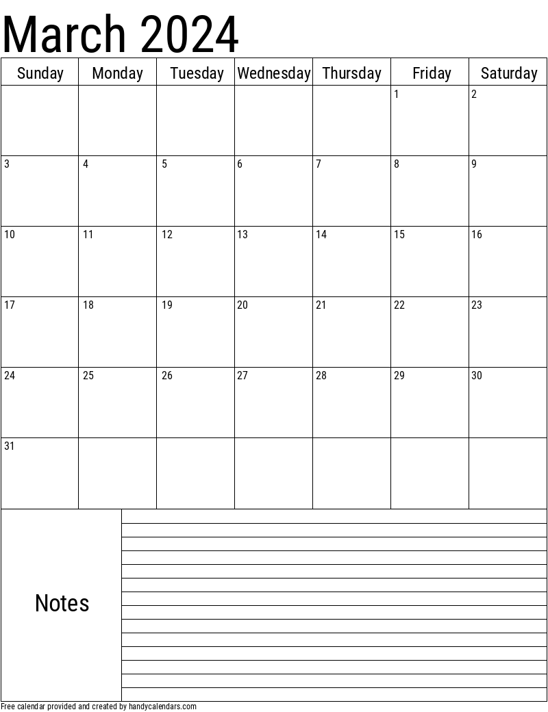 March 2024 Calendar With Holidays Handy Calendars March 2024 Calendar With Holidays Handy Calendars